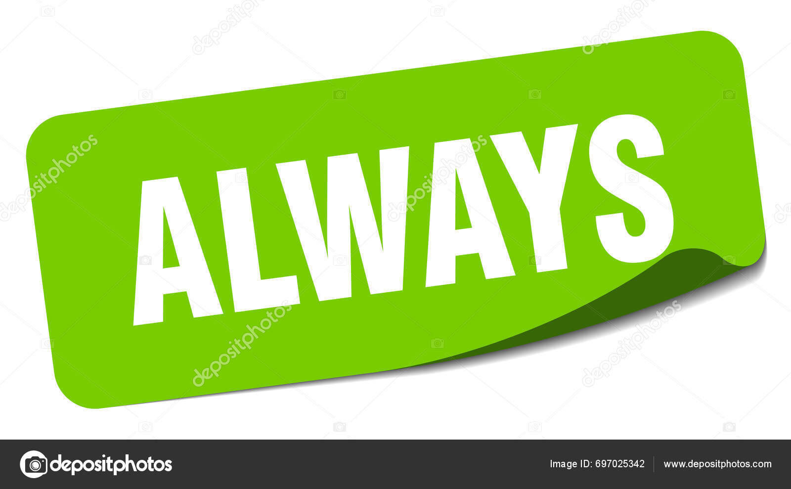 Always Sticker Always Rectangular Label Isolated White Background Stock ...