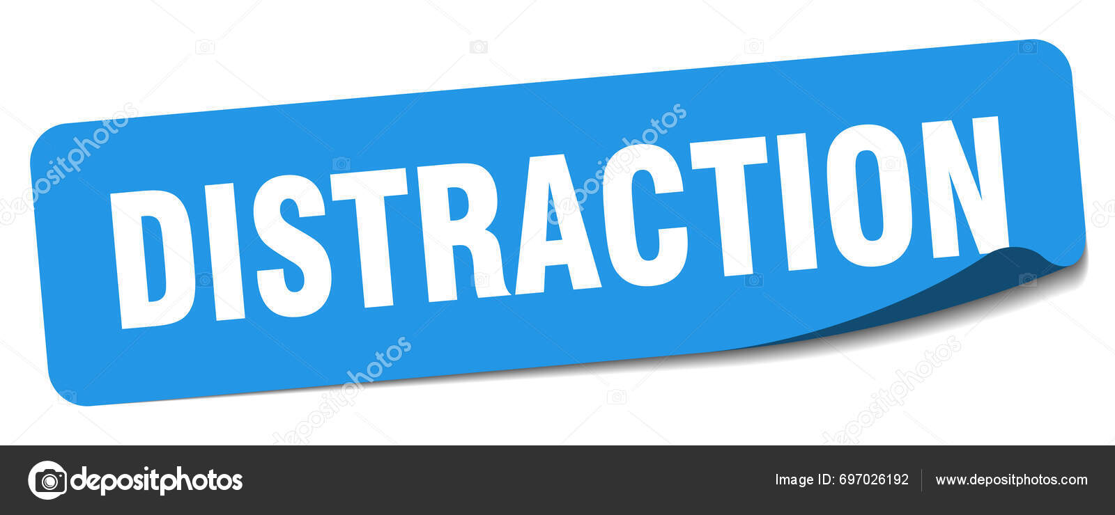 Distraction Sticker Distraction Rectangular Label Isolated White ...