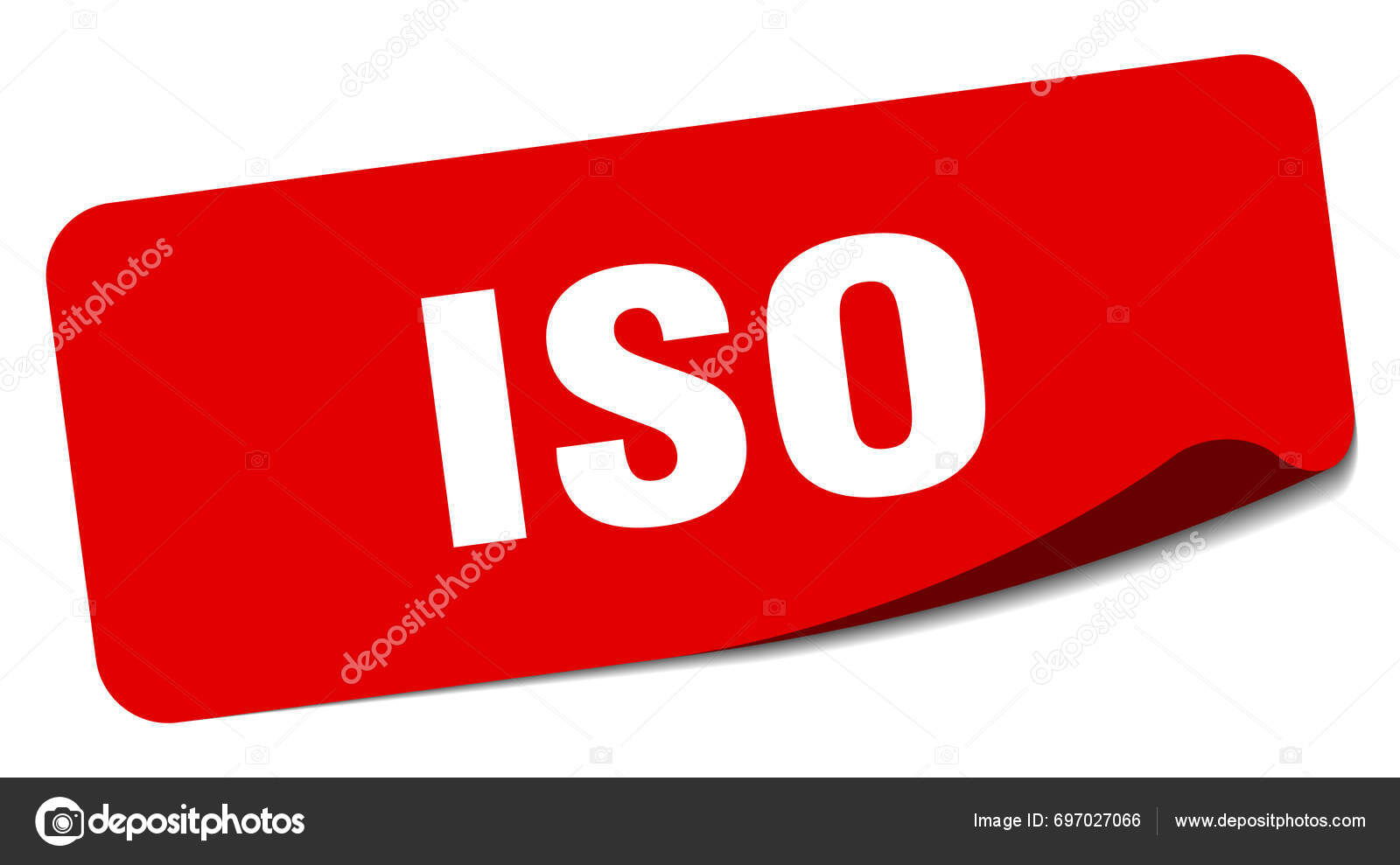 Iso Sticker Iso Rectangular Label Isolated White Background Stock ...