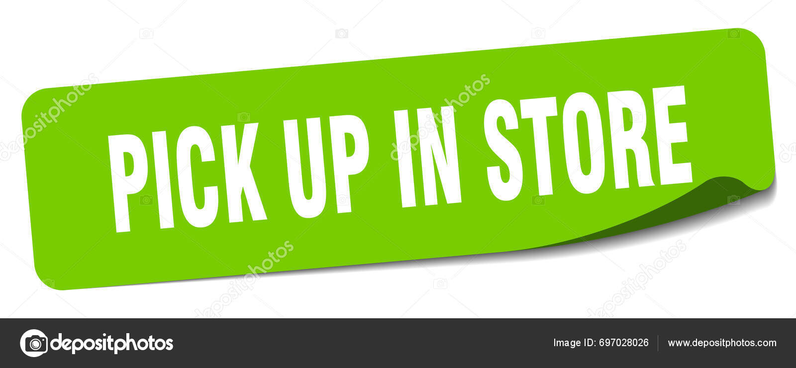 Pick Store Sticker Pick Store Rectangular Label Isolated White ...