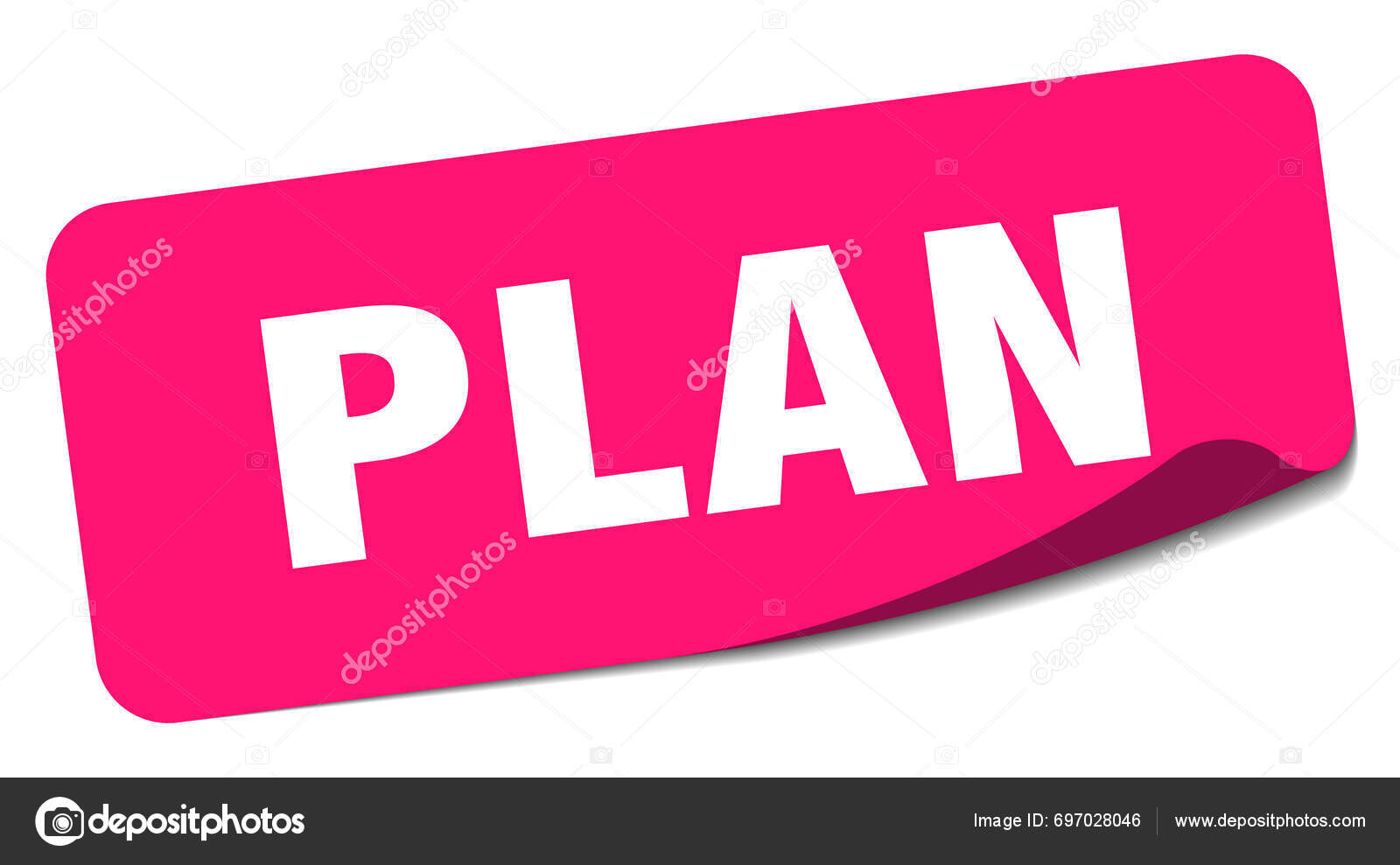 Plan Sticker Plan Rectangular Label Isolated White Background Stock ...