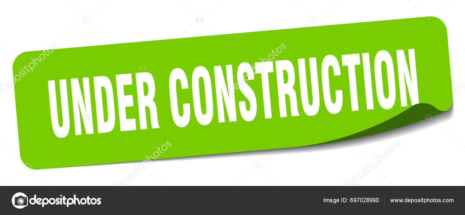 Construction Sticker Construction Rectangular Label Isolated White ...