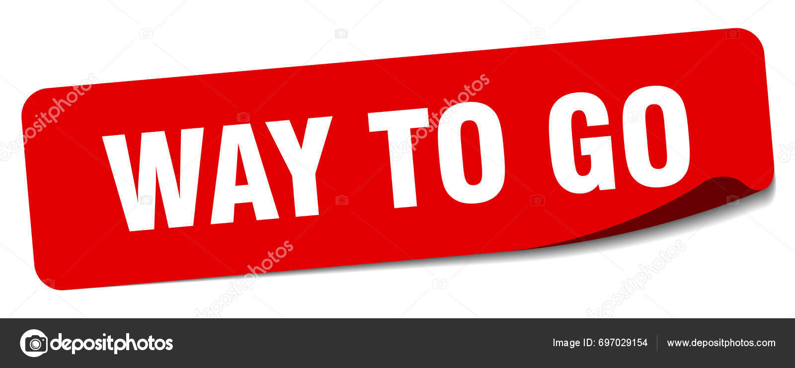 Way Sticker Way Rectangular Label Isolated White Background Stock ...