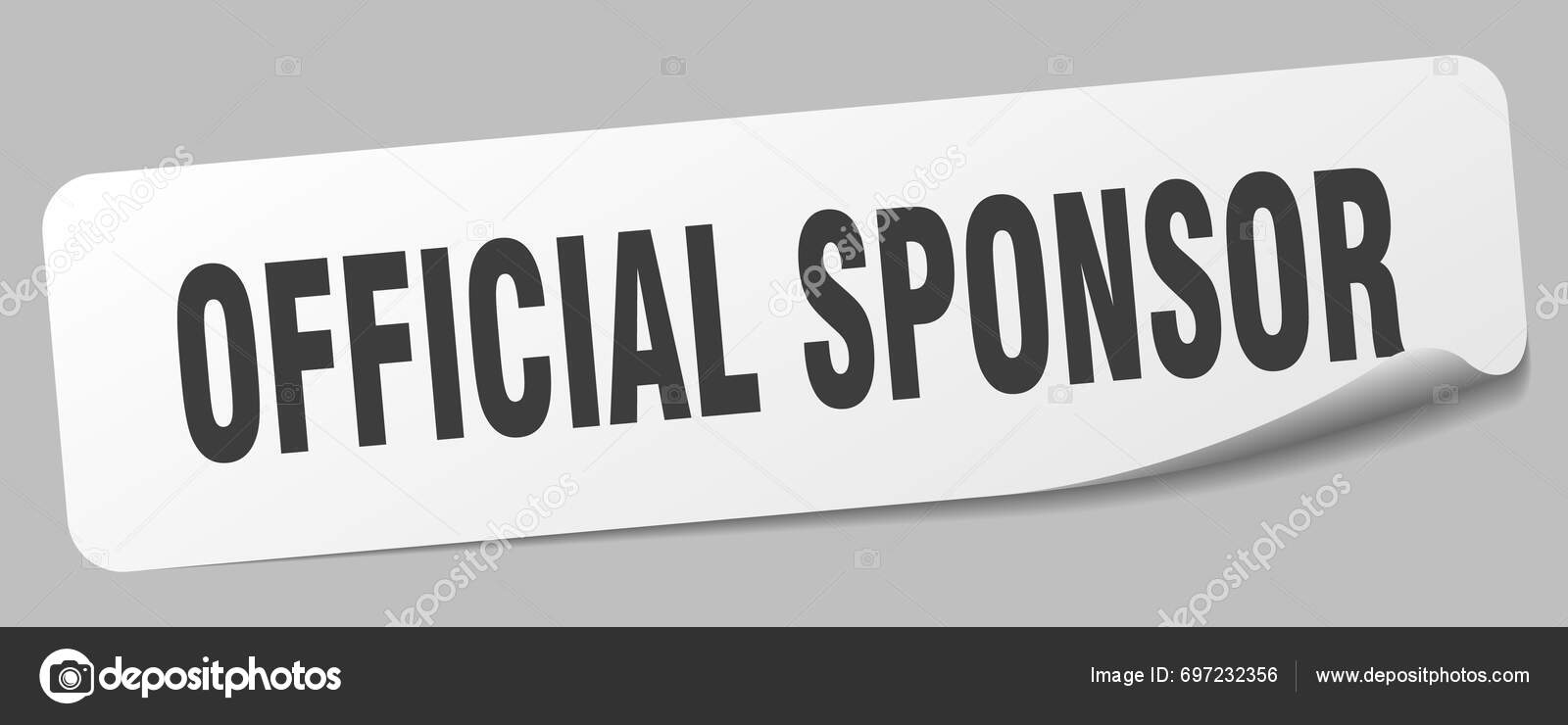 Official Sponsor Sticker Official Sponsor Rectangular Label Isolated ...