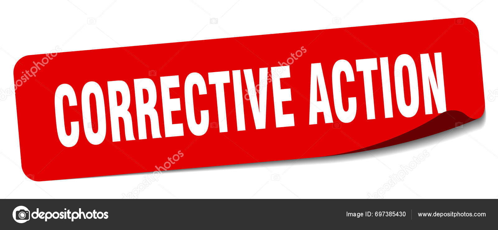 Corrective Action Sticker Corrective Action Rectangular Label Isolated ...