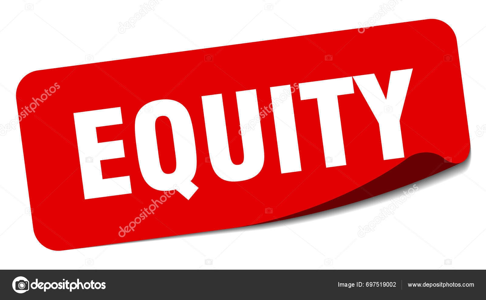Equity Sticker Equity Rectangular Label Isolated White Background Stock ...