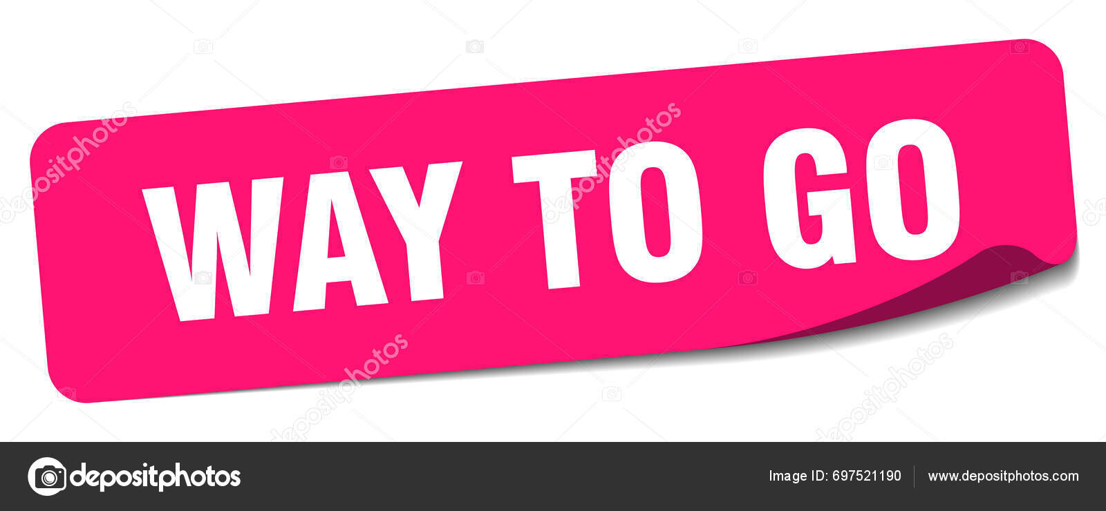 Way Sticker Way Rectangular Label Isolated White Background Stock ...