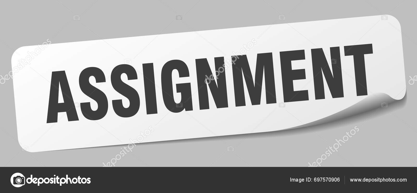 Assignment Sticker Assignment Rectangular Label Isolated White ...