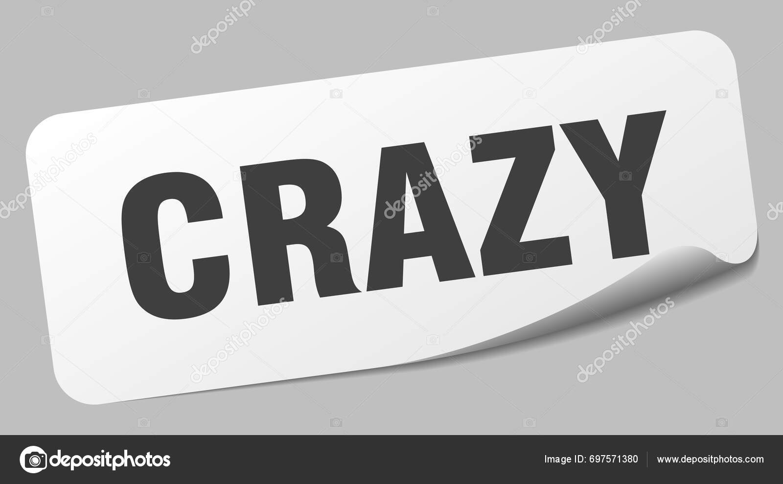 Crazy Sticker Crazy Rectangular Label Isolated White Background Stock ...