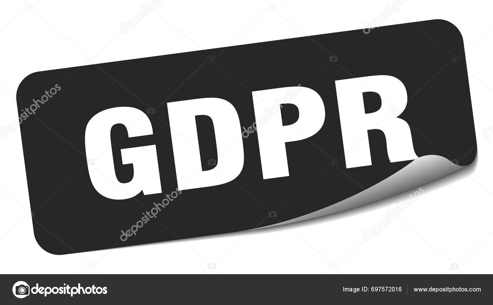 Gdpr Sticker Gdpr Rectangular Label Isolated White Background Stock ...