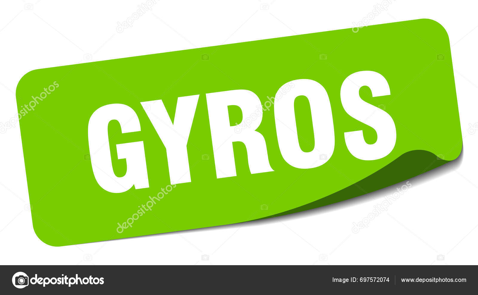 Gyros Sticker Gyros Rectangular Label Isolated White Background Stock ...