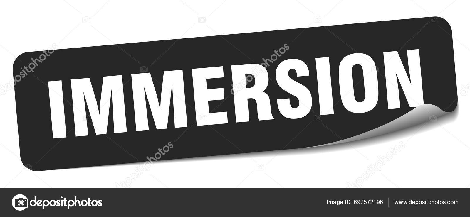 Immersion Sticker Immersion Rectangular Label Isolated White Background ...