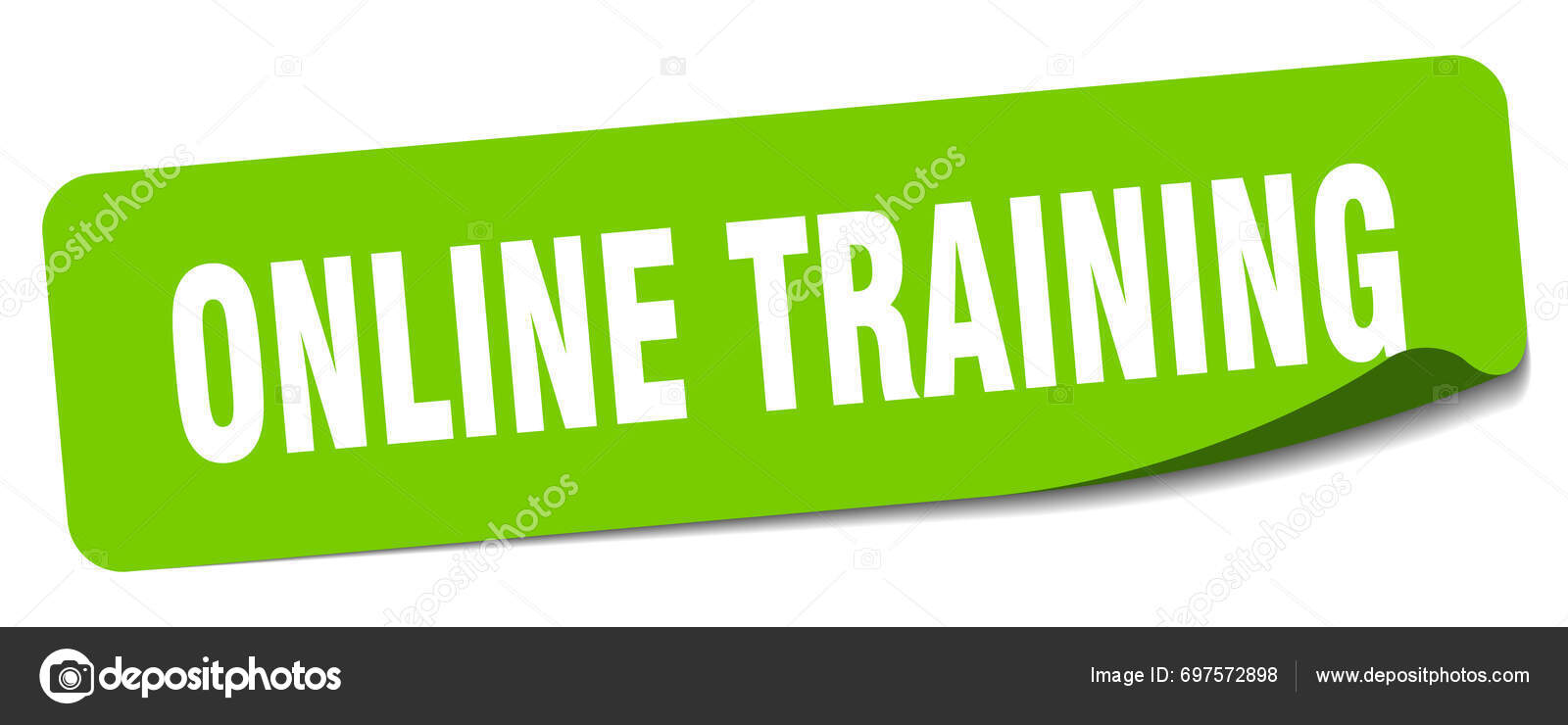 Online Training Sticker Online Training Rectangular Label Isolated ...