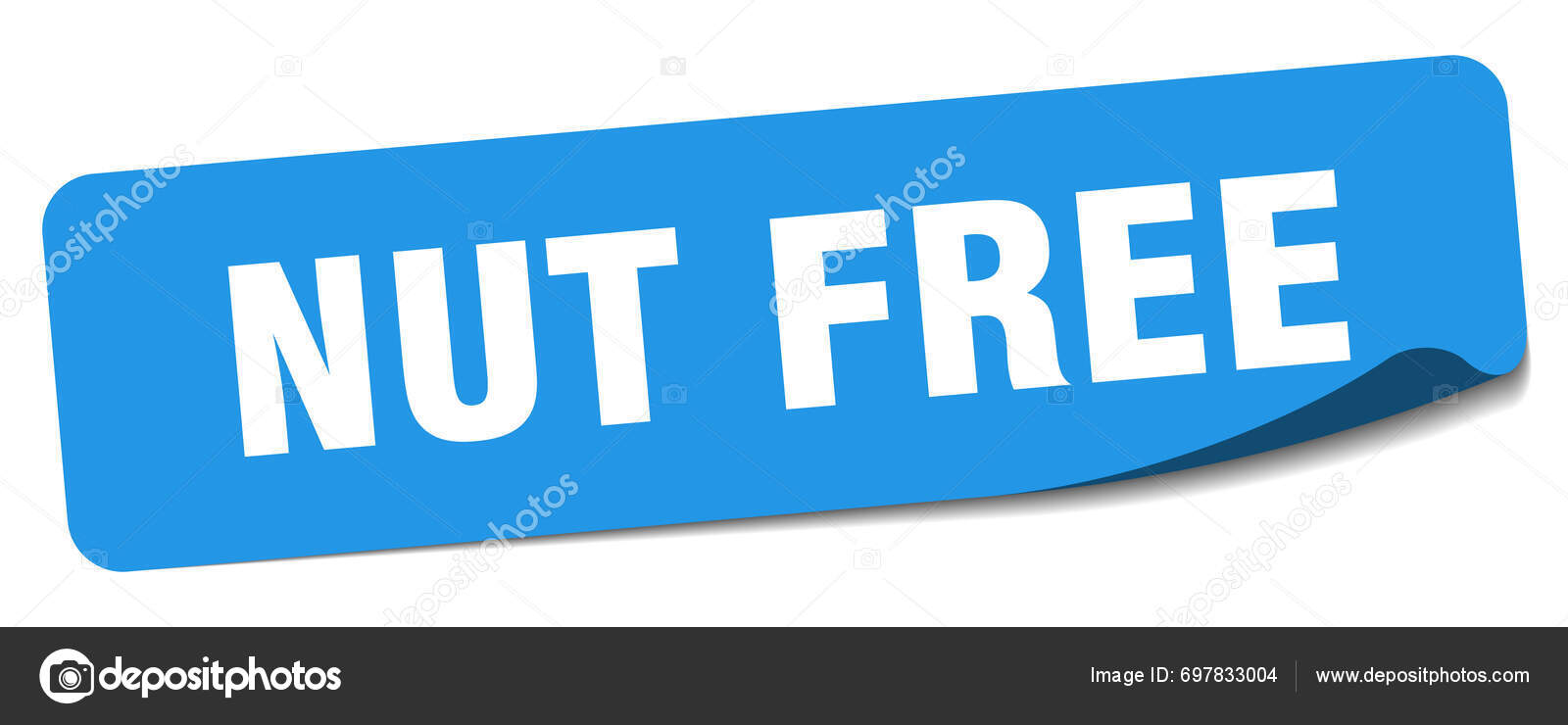 Nut Free Sticker Nut Free Rectangular Label Isolated White Background ...