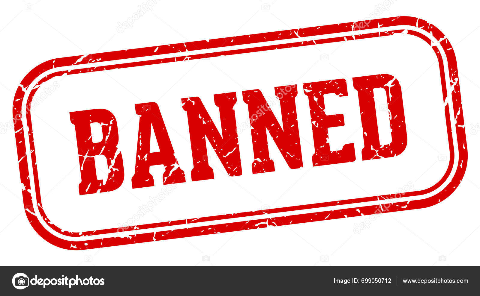 Banned Stamp Banned Rectangular Stamp Isolated White Background Stock ...