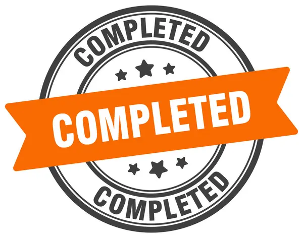 Image vectorielle Timbre Complété Panneau Rond Complété Étiquette Sur ...