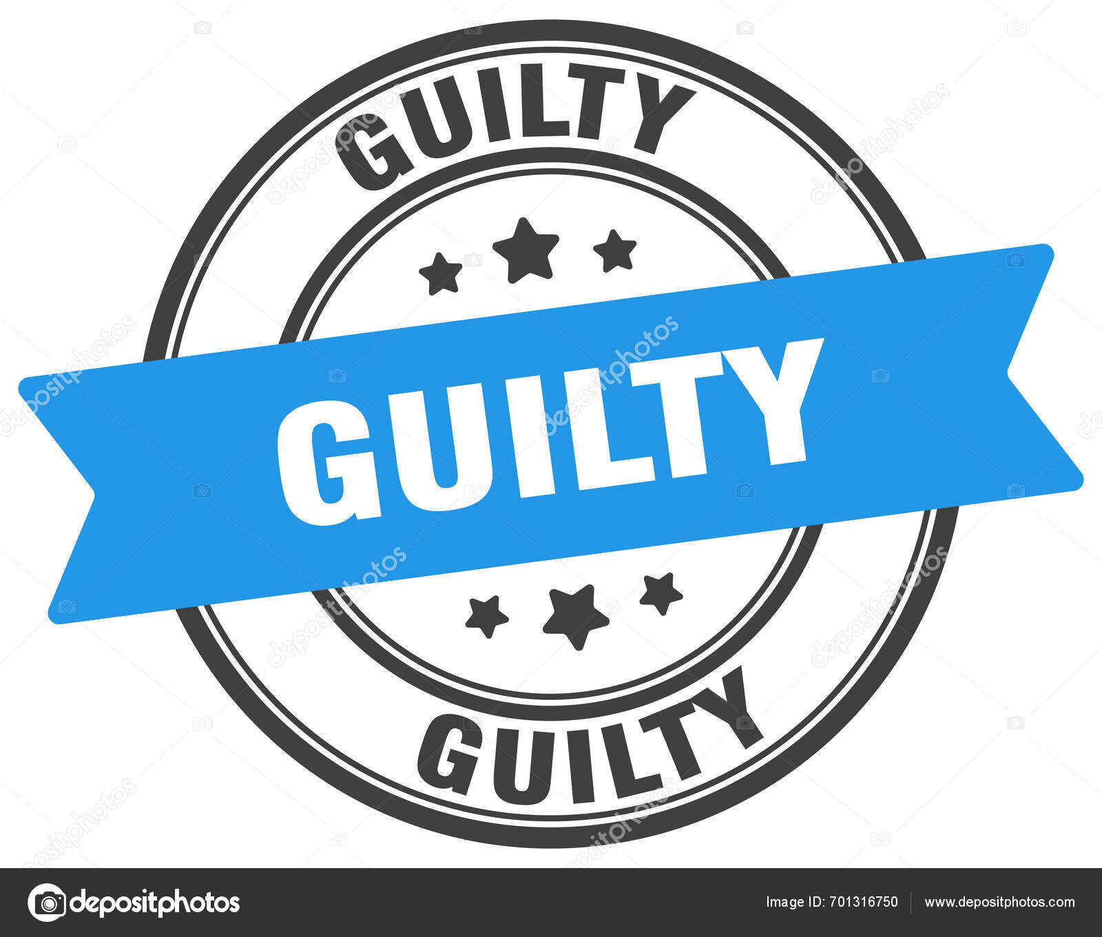 Guilty Stamp Guilty Sign Label Transparent Background Stock Vector by ...