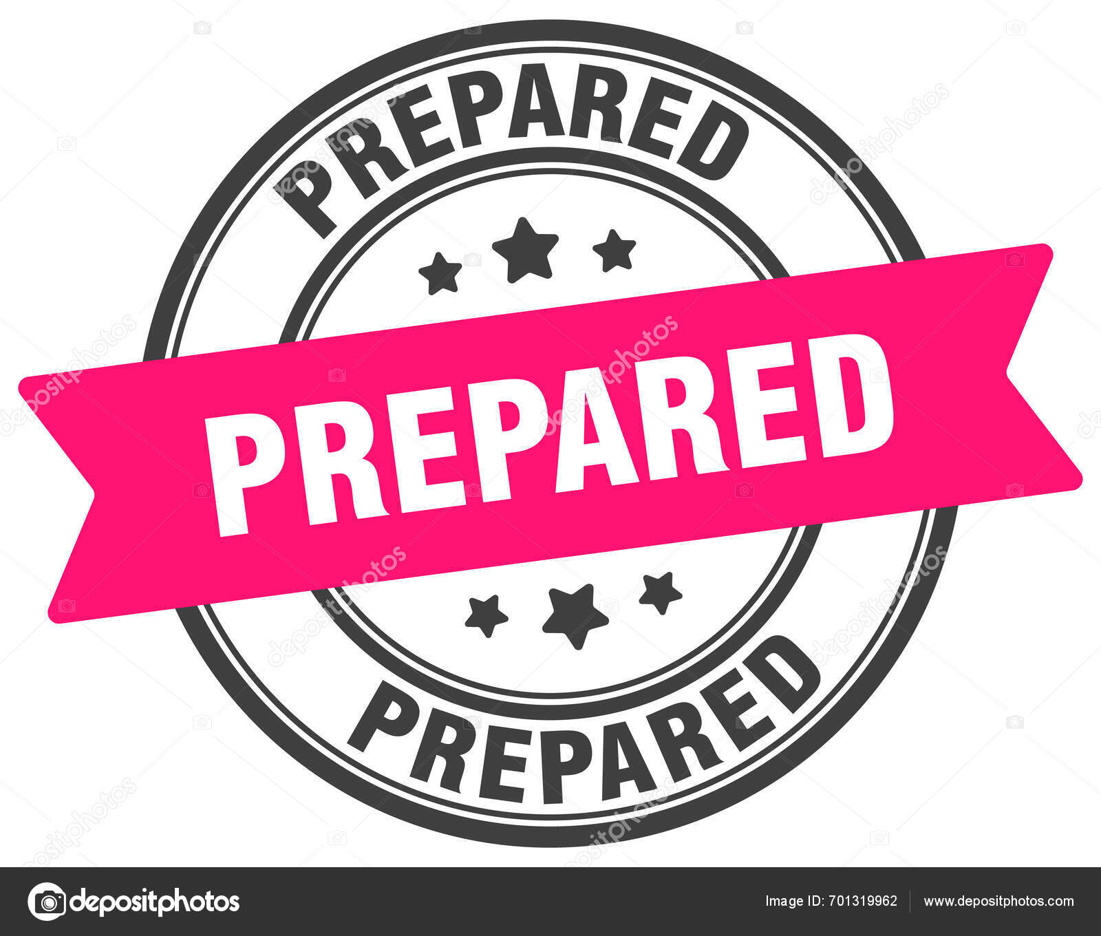 Prepared Stamp Prepared Sign Label Transparent Background Stock Vector ...