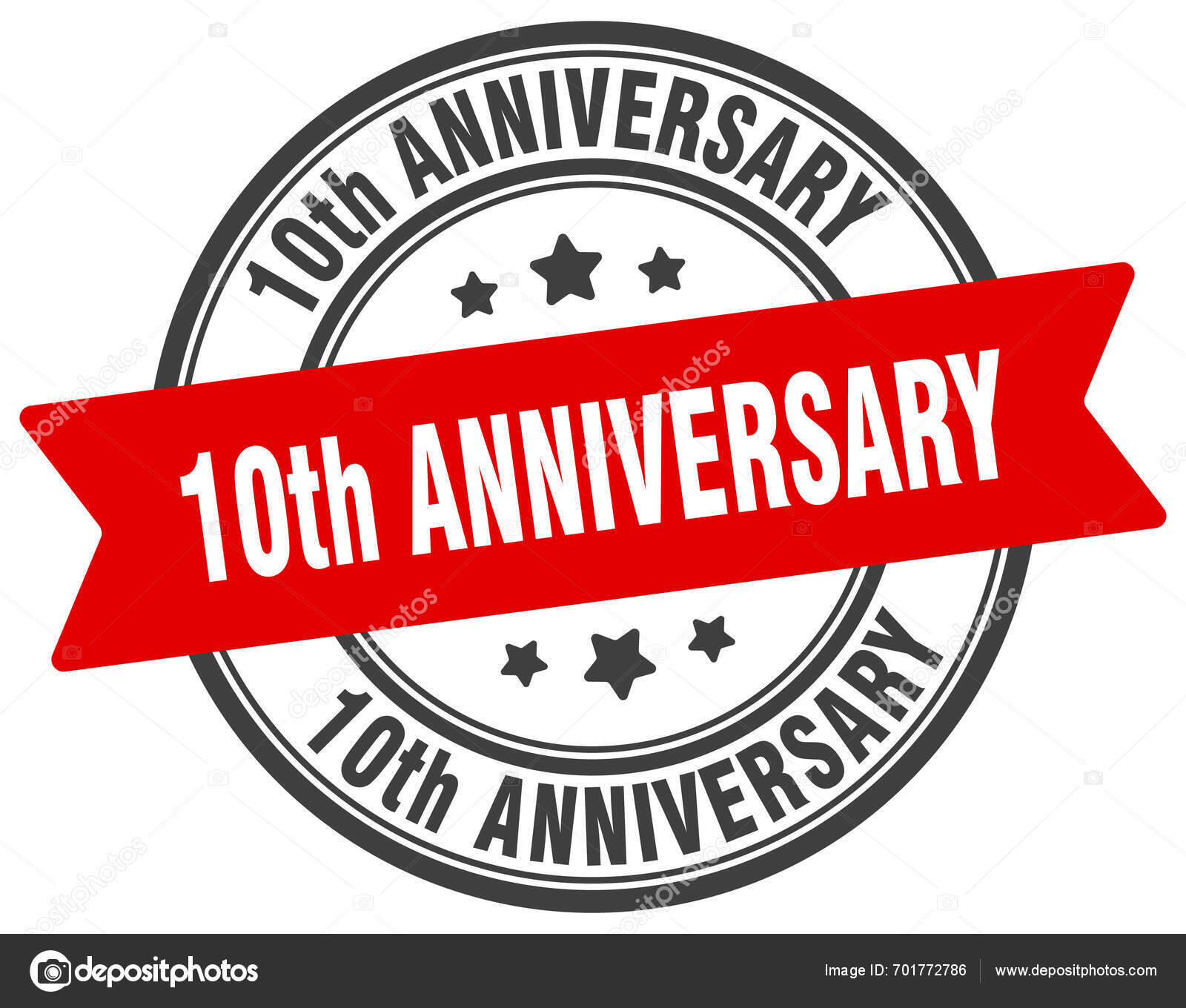 Image vectorielle Timbre 10E Anniversaire Panneau Rond 10E Anniversaire ...