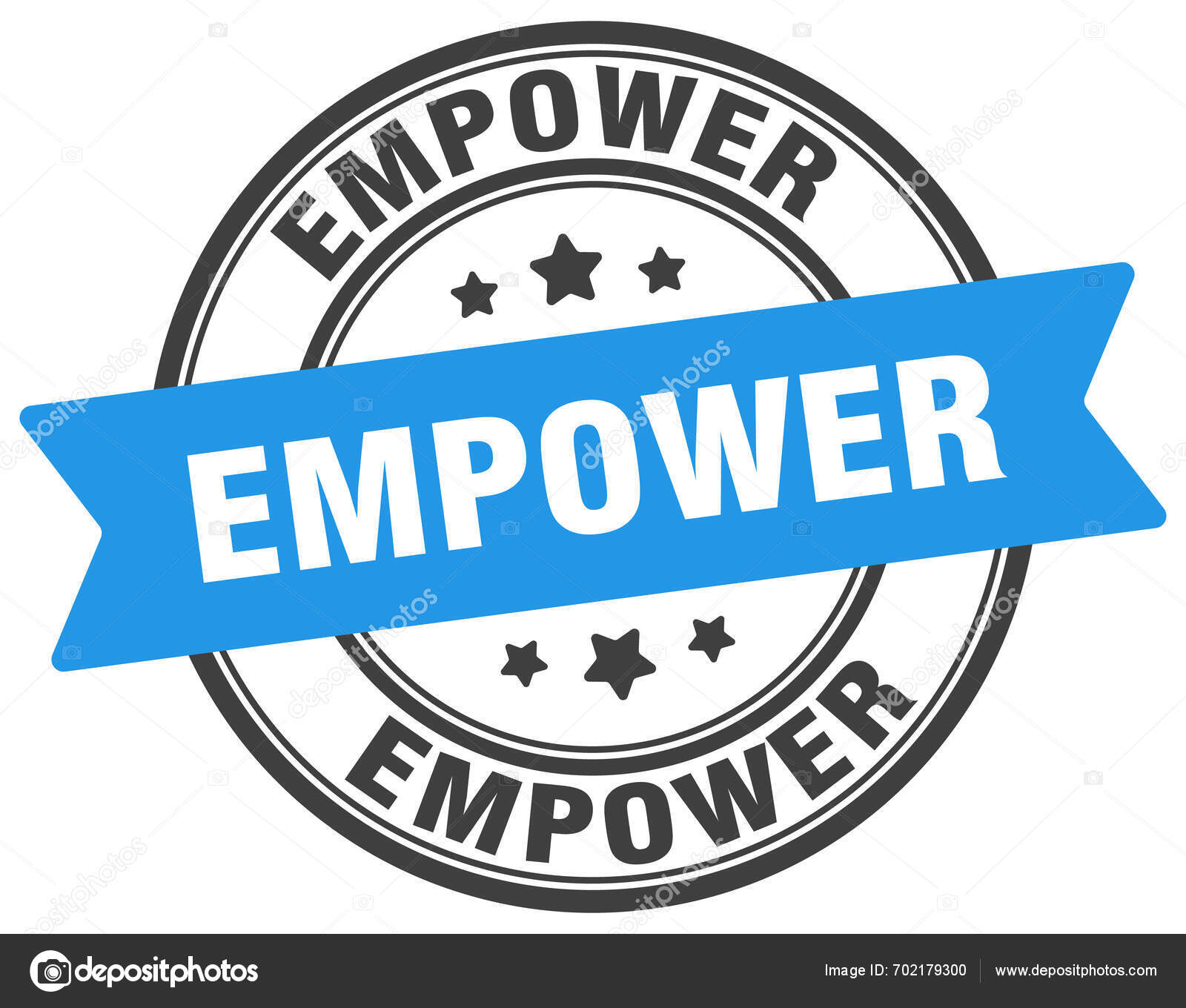 Empoderar Sello Empoderar Signo Redondo Etiqueta Sobre Fondo ...