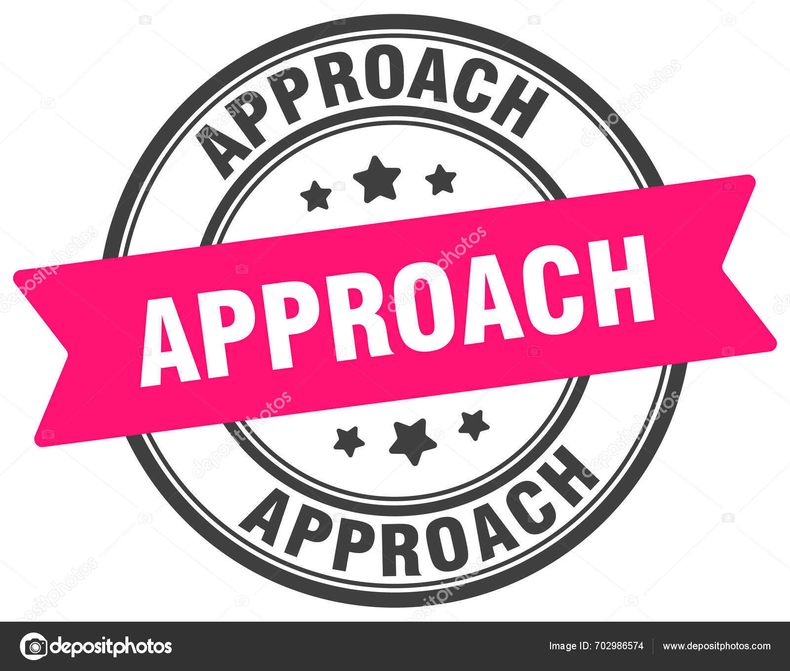 Image vectorielle Timbre D'approche Signe Rond D'approche Étiquette Sur ...