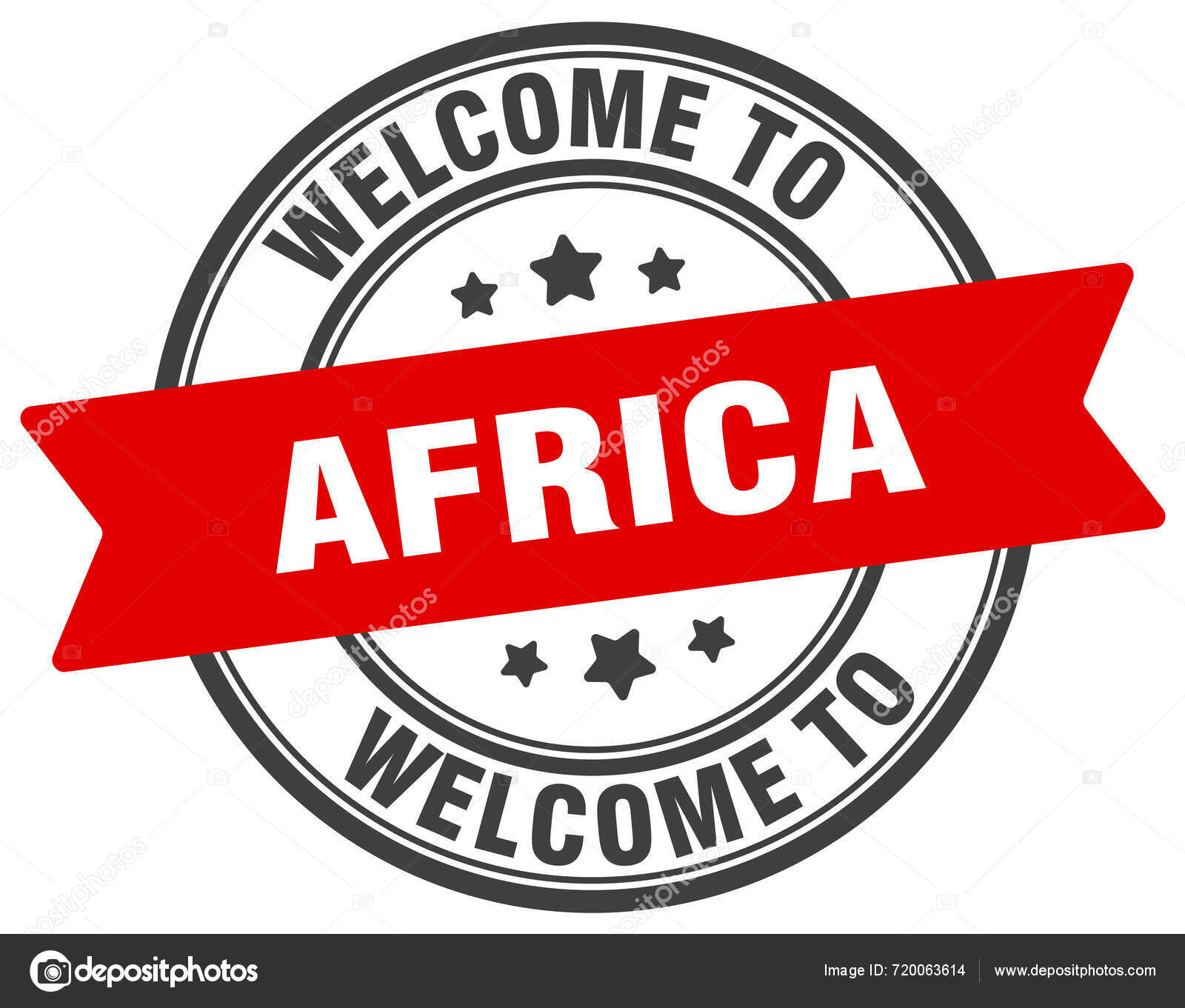 Image vectorielle Bienvenue Afrique Timbre Panneau Rond Africain Isolé ...
