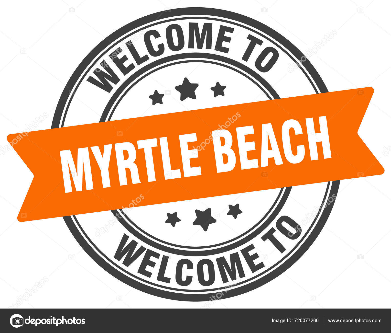 Welcome Myrtle Beach Stamp Myrtle Beach Sign Isolated White Background ...