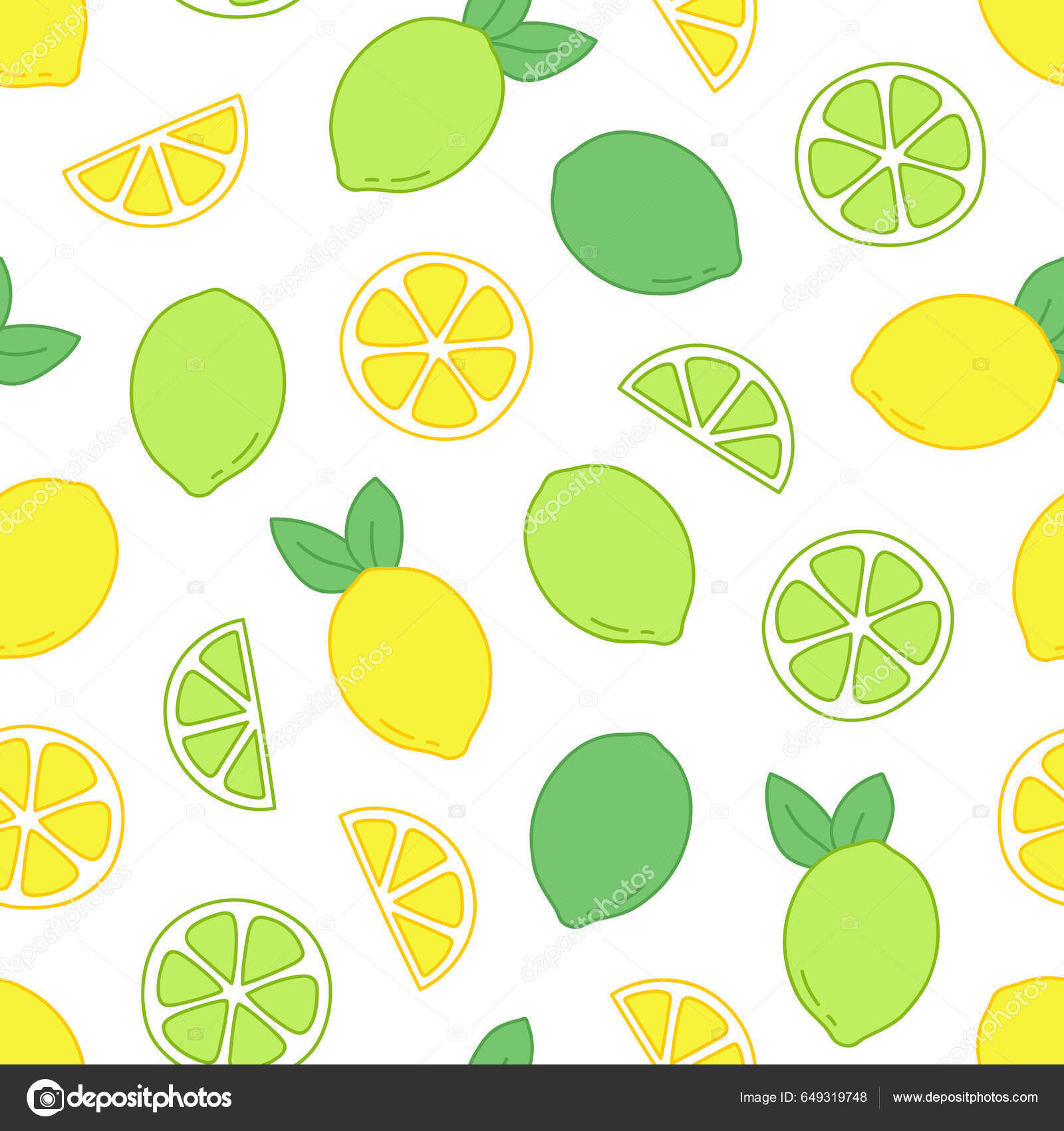 Green Yellow Citrus Seamless Pattern Lime Lemon Transparent Background Stock Vector by ©oelhoem ...