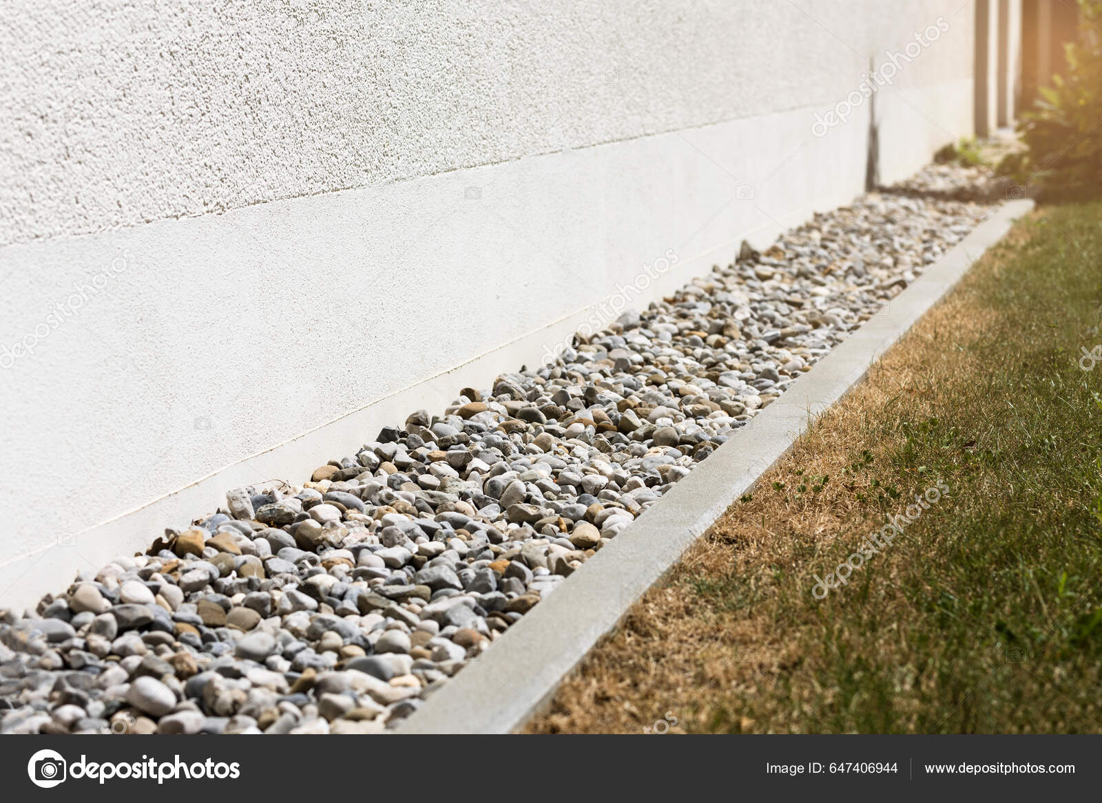 French Drain Drain Rainwater Drainage Stones Gravel House Wall Drainage ...