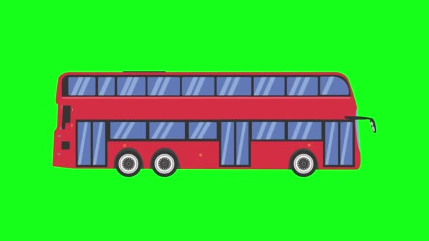 Running Bus Animation Flat Cartoon Green Screen Stock Video Footage by ...