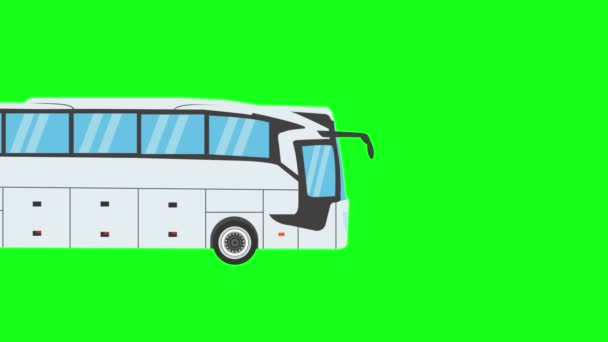 Running Bus Animation Flat Cartoon Green Screen Stock Video Footage by ...