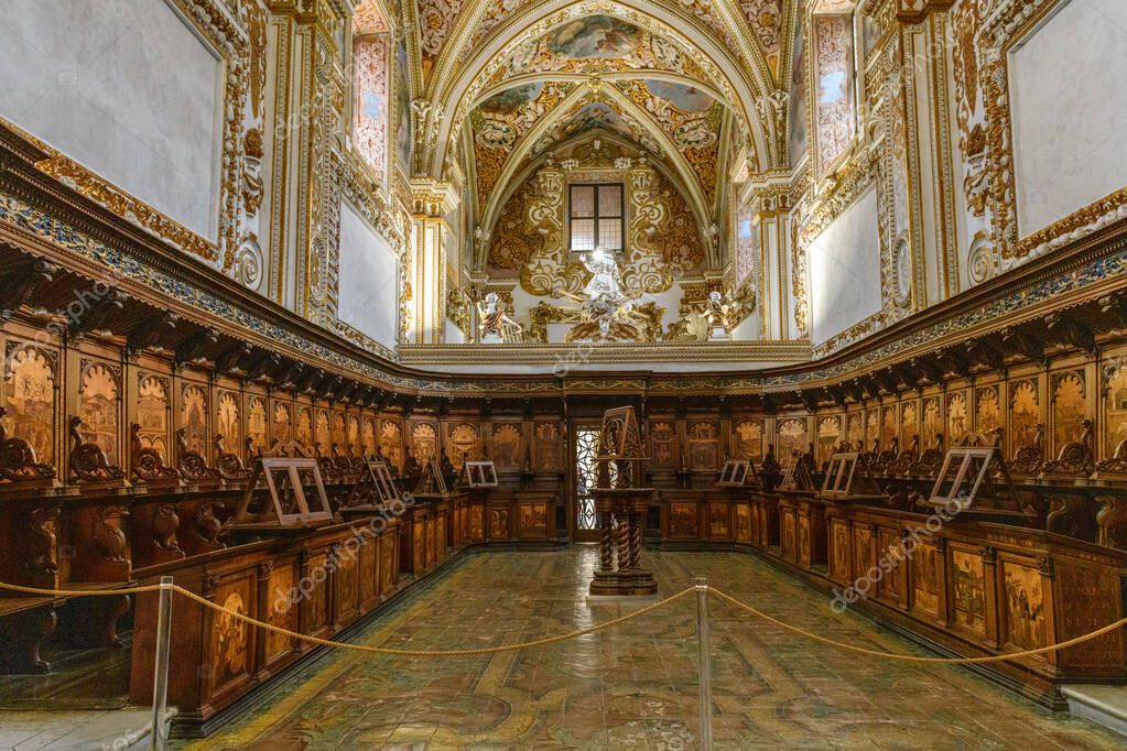 Interior of the Church of The Certosa di Padula well known as Padula ...