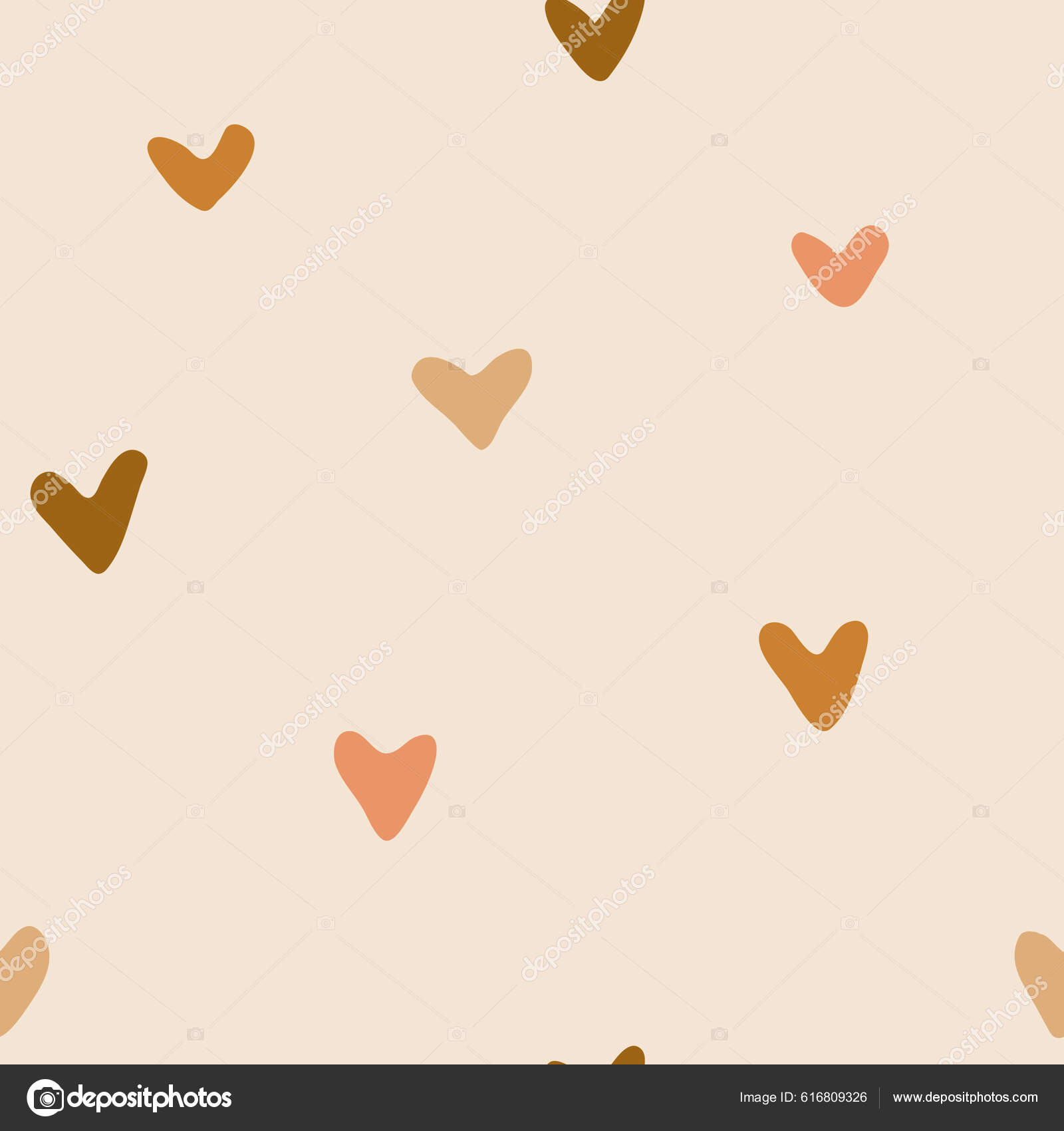 Simple Cute Hand Painted Little Hearts Neutral Subtle Color Palette ...