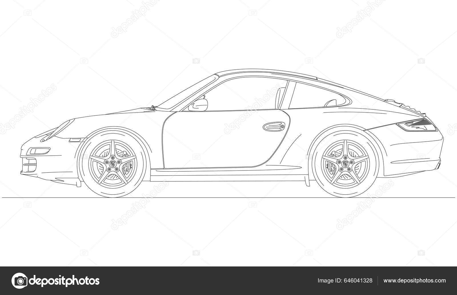 Porsche Line Art