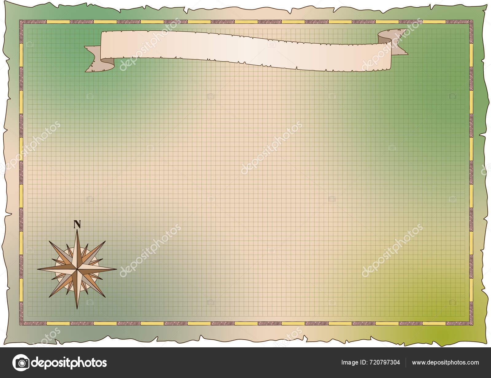 Ancient Basic Treasure Map Title Block Vector Illustration Stock Vector ...