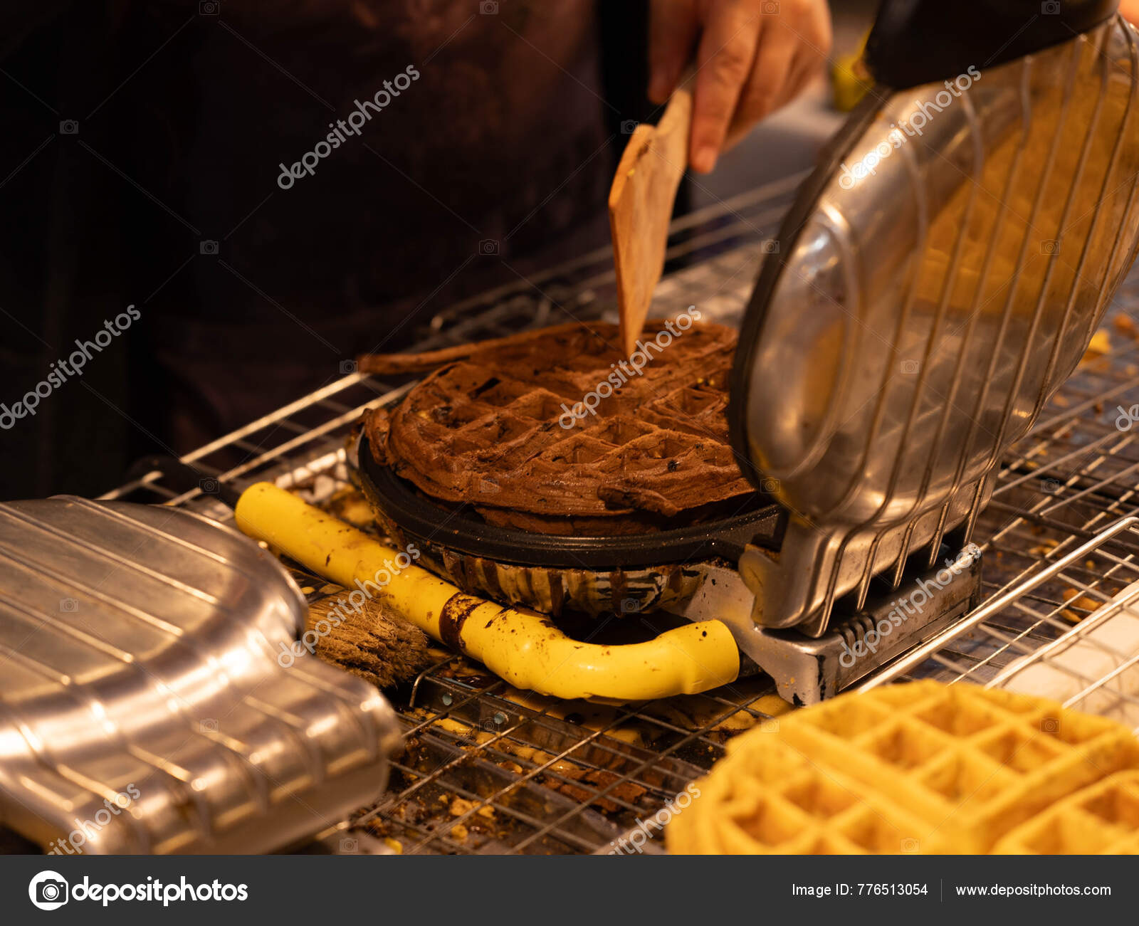 Fresh Waffles Night Market Thai Waffles Ready Eat Griddle Cool — Stock ...