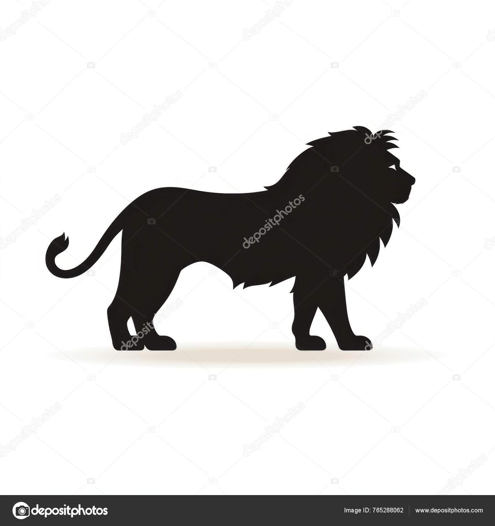 Silhouette Majestic Lion Standing Proudly Light Background — Stock ... Silhouette Majestic Lion Standing Proudly Light Background — Stock ...