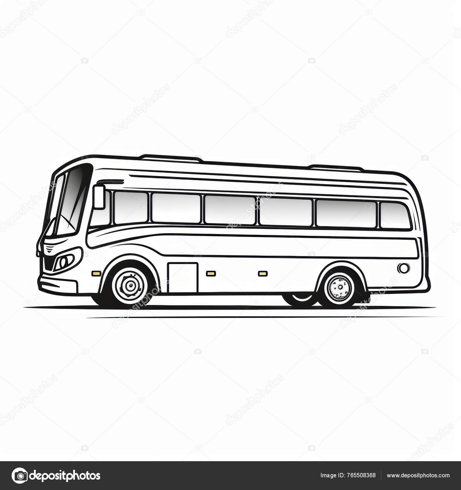 Stylized Illustration Sleek Modern Bus Side View Showcasing Its ...
