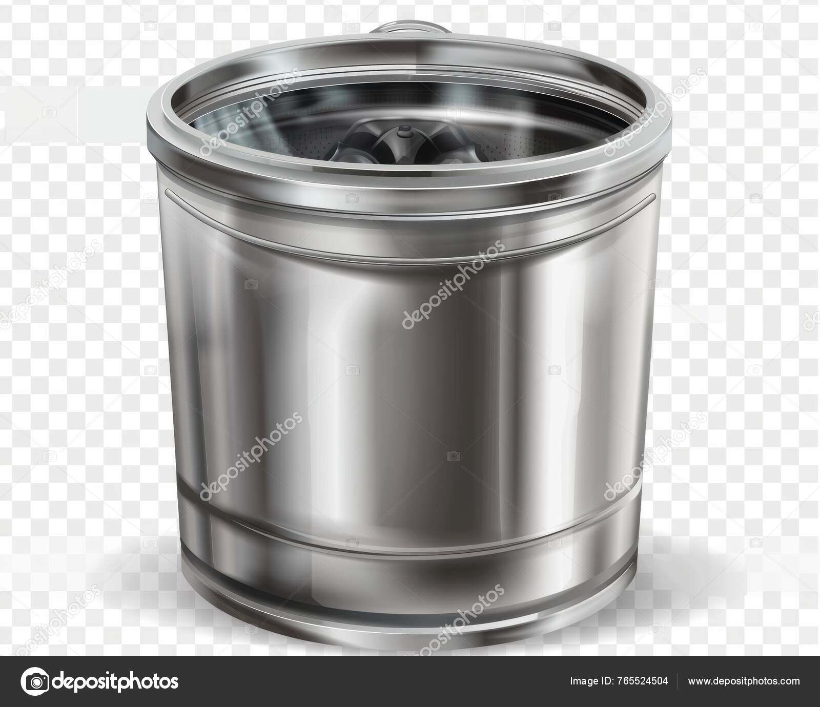 Sleek Modern Stainless Steel Trash Can Shiny Finish Pedal Mechanism ...