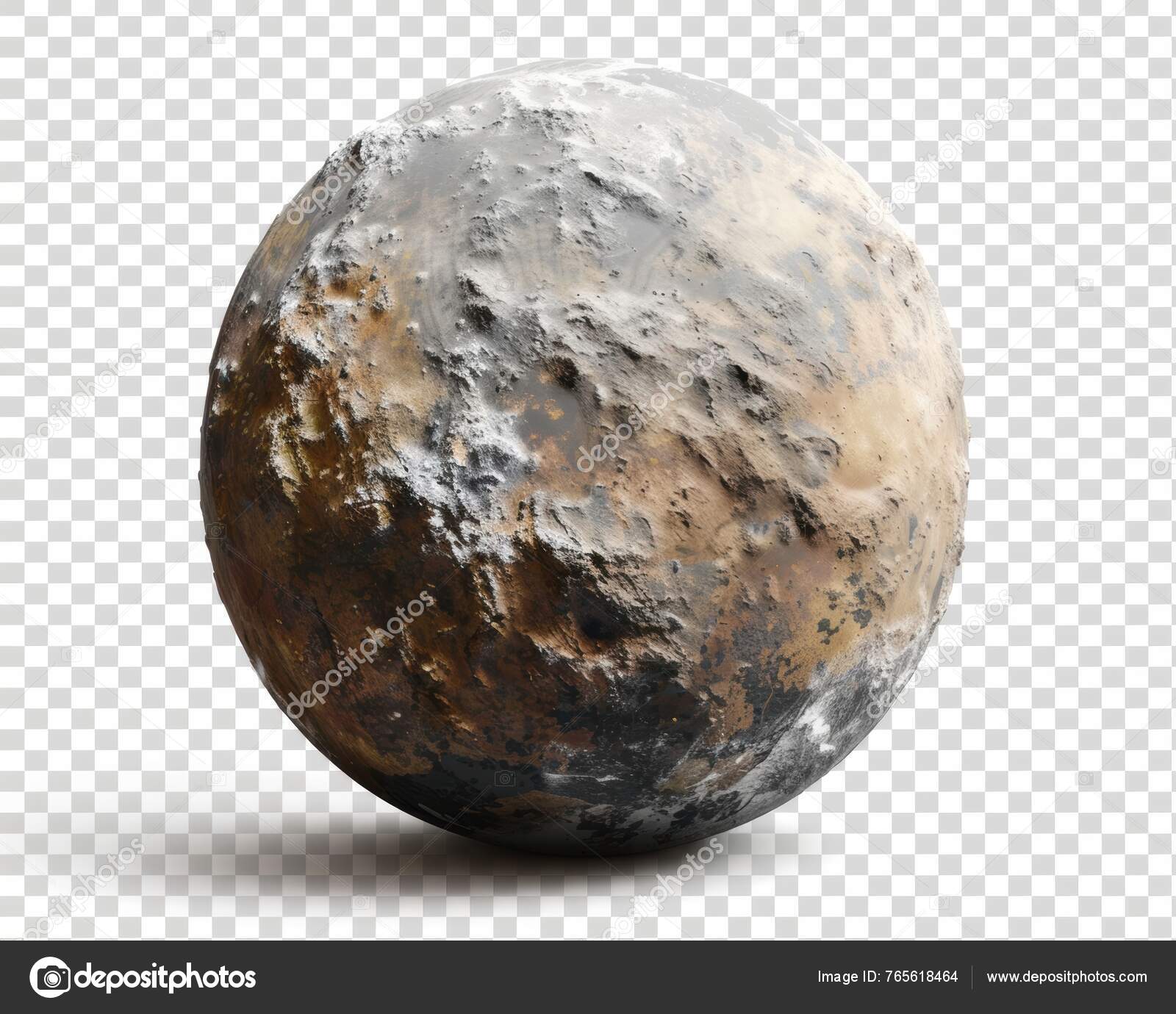 Rendering Rocky Planetary Body Resembling Pluto Featuring Textured ...