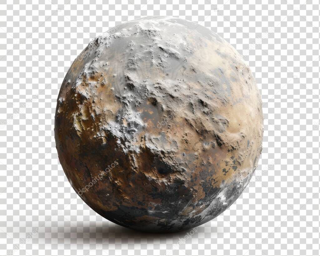 Representación en 3D de un cuerpo planetario rocoso parecido a Plutón ...