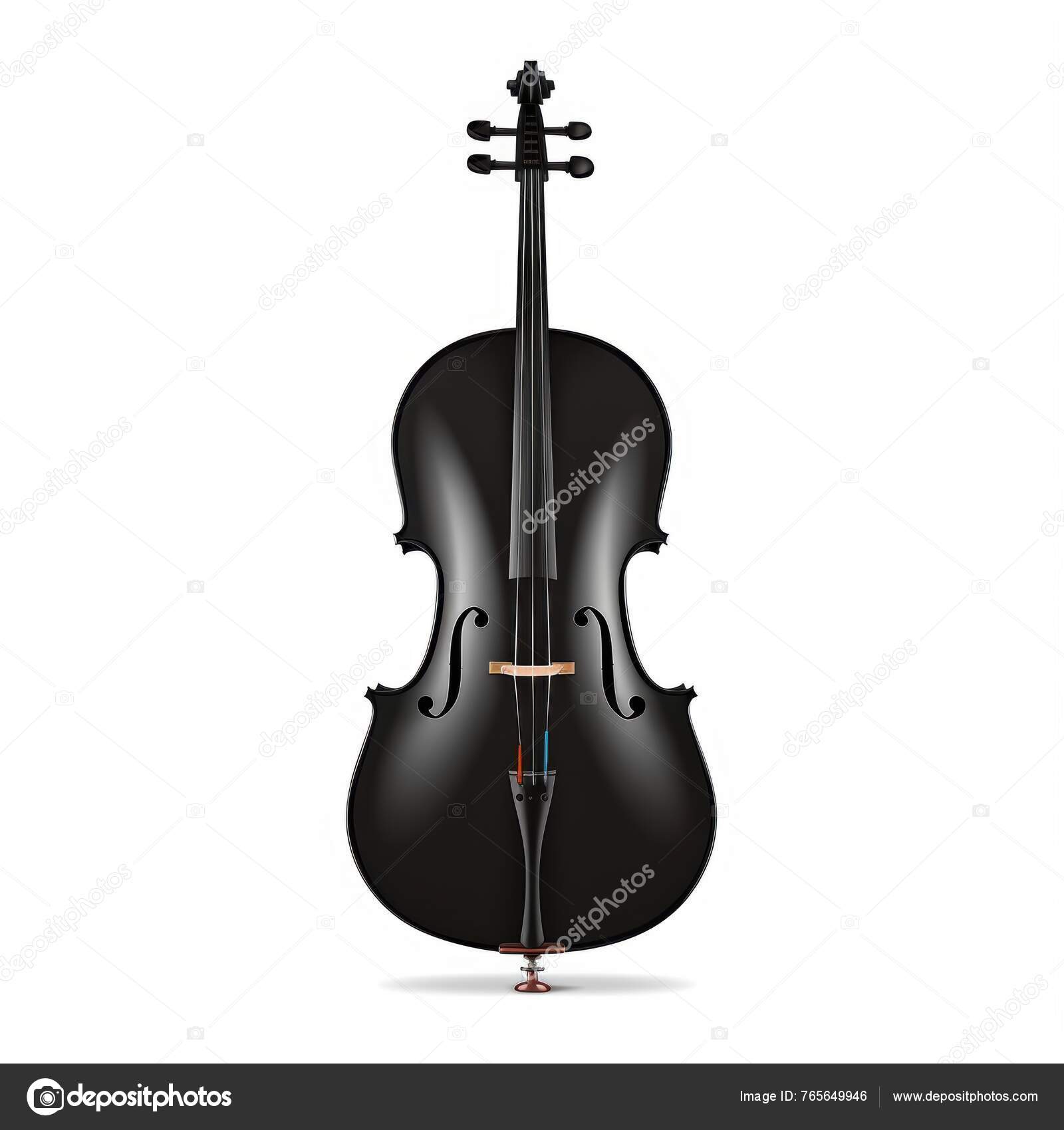 Elegante Violín Negro Con Acabado Brillante Mostrando Arte Artesanía ...