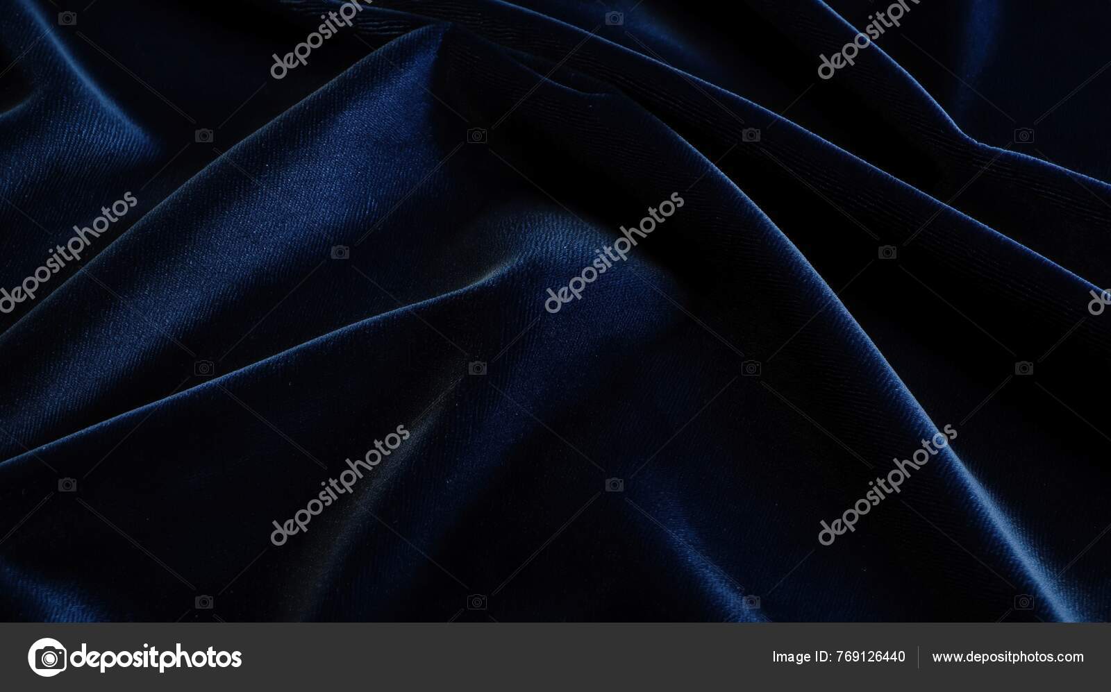 Texture Background Pattern Silk Fabric Dark Blue Satin Color — Stock ...