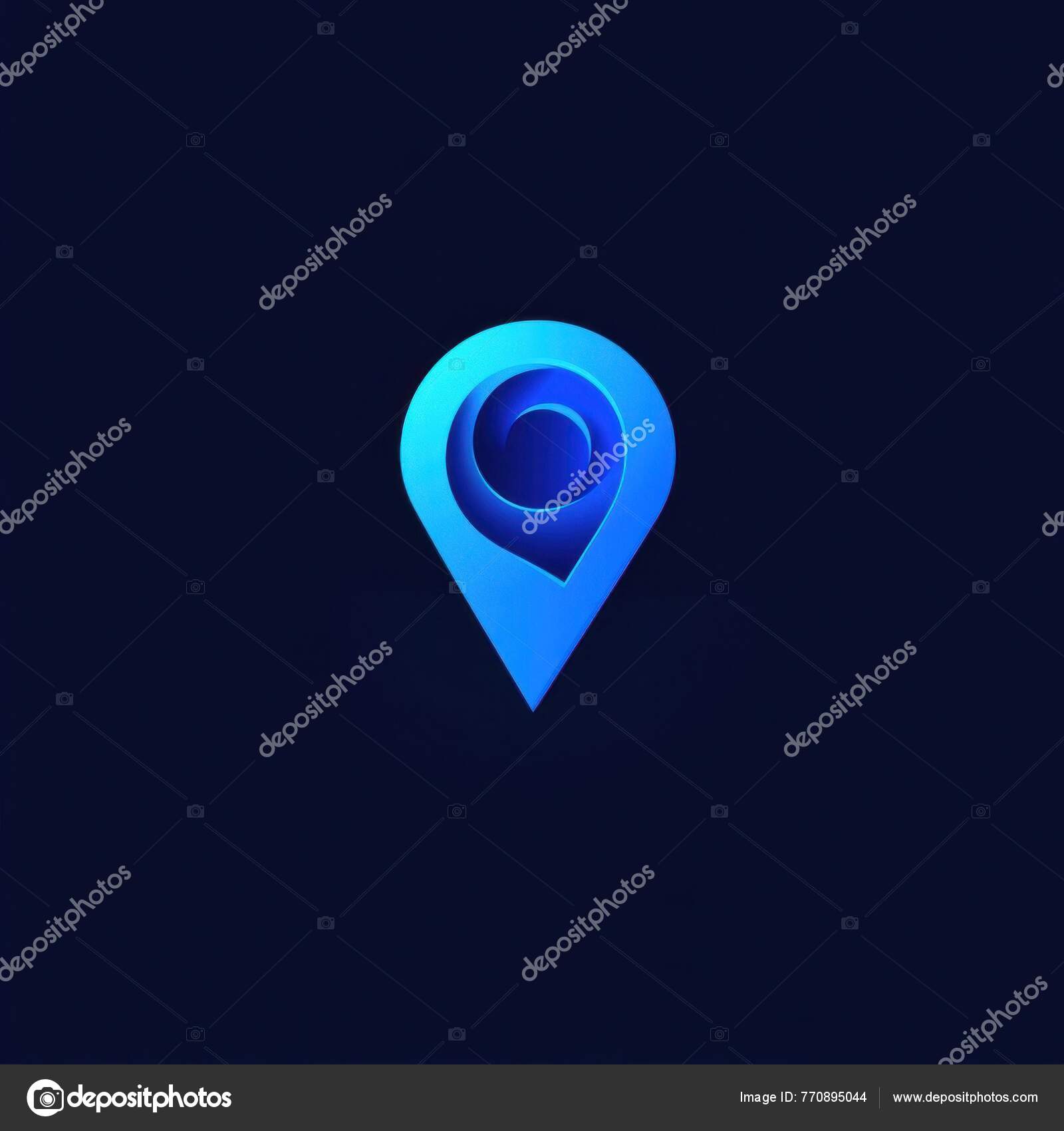 Blue Location Icon Isolated Blue Background Map Pointer Blue Location ...