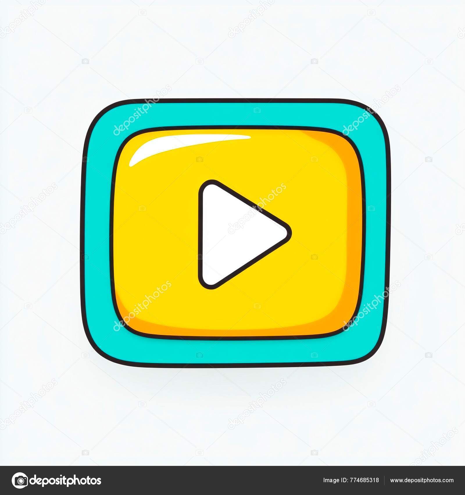 Video Play Button Icon Cartoon Style — Stock Photo © AzurPro #774685318