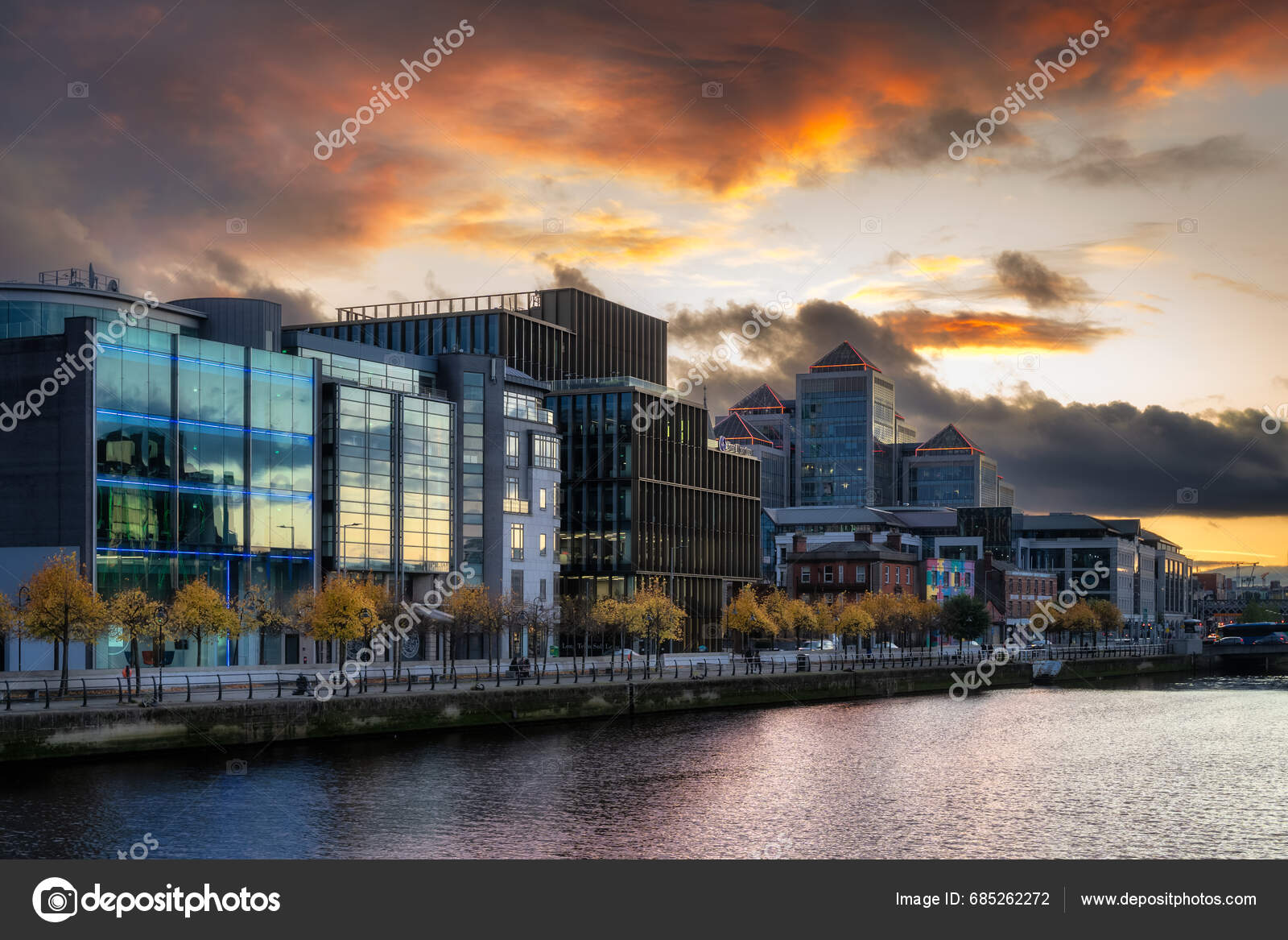 Dublin Ireland Oct 2020 Pyramid Architecture One George Quay Plaza ...