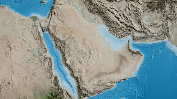 Saudi Arabia Highlighted High Resolution Satellite Map — Stock Photo © zelwanka #707980744