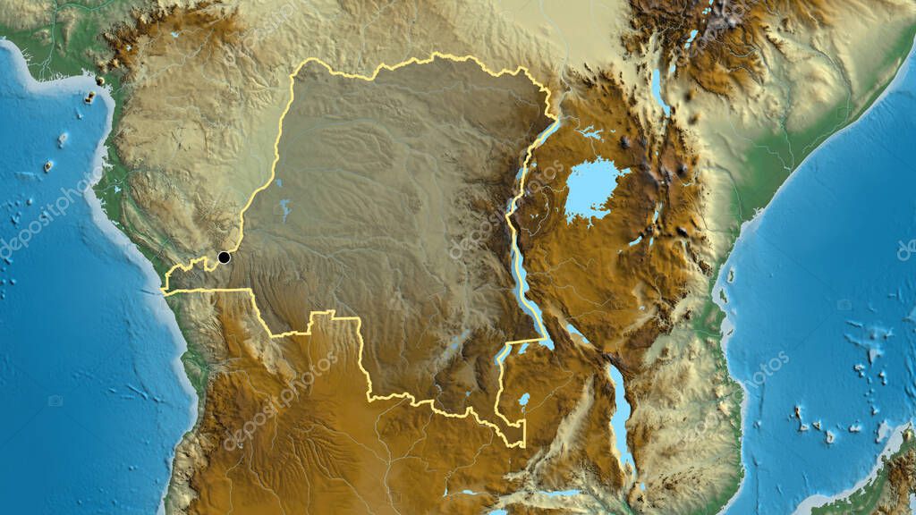 Primer plano de la zona fronteriza de la República Democrática del ...