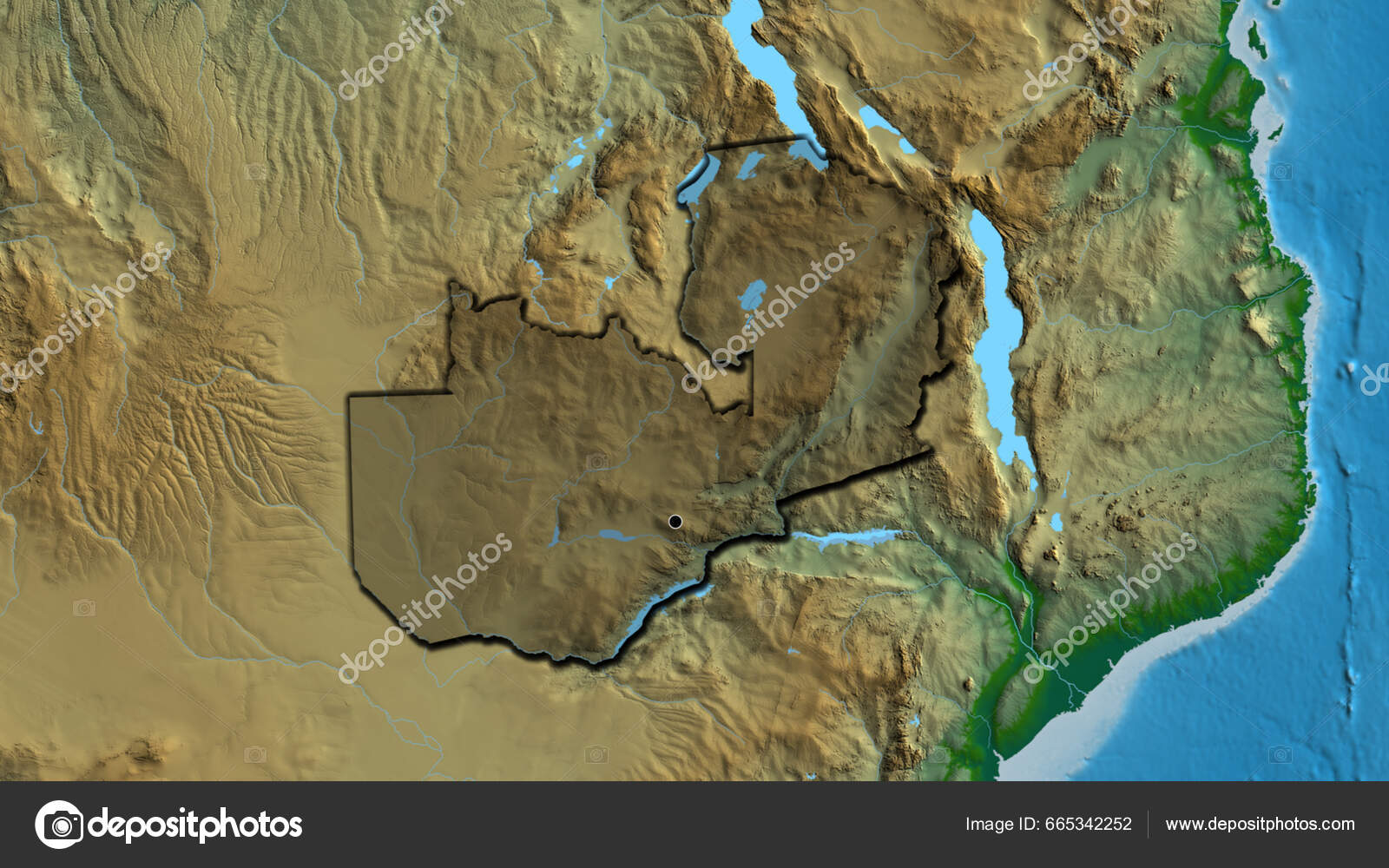 Zambia Physical Map