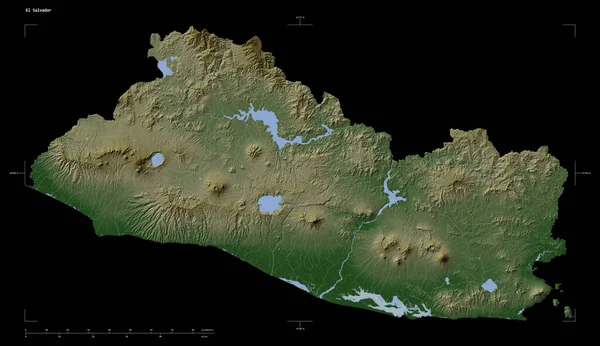 Shape Colored Elevation Map Lakes Rivers Senegal Distance Scale Map — Stock Photo © zelwanka ...